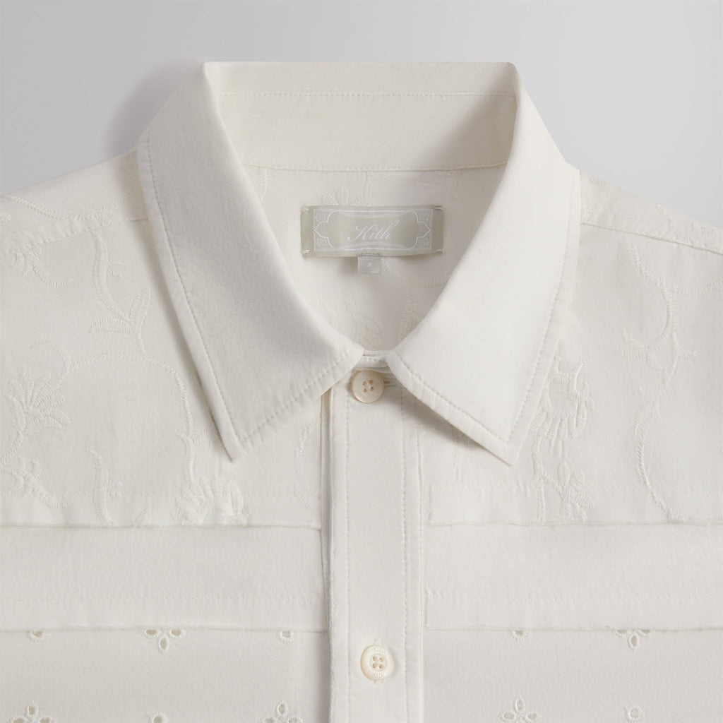Kith Mixed Embroidery Boxy Collared Overshirt - White – Kith Canada