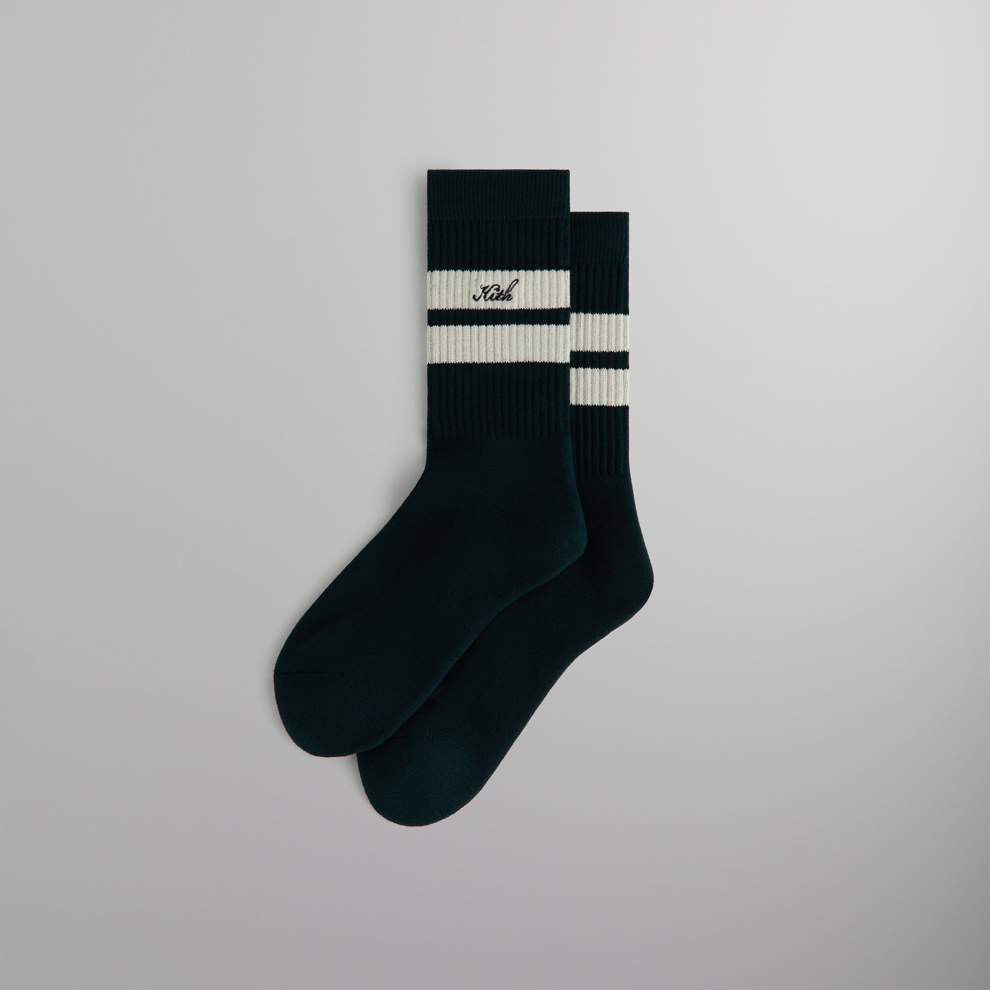 Kith Double Stripe Script Embroidered Cotton Crew Socks - Stadium PH ...